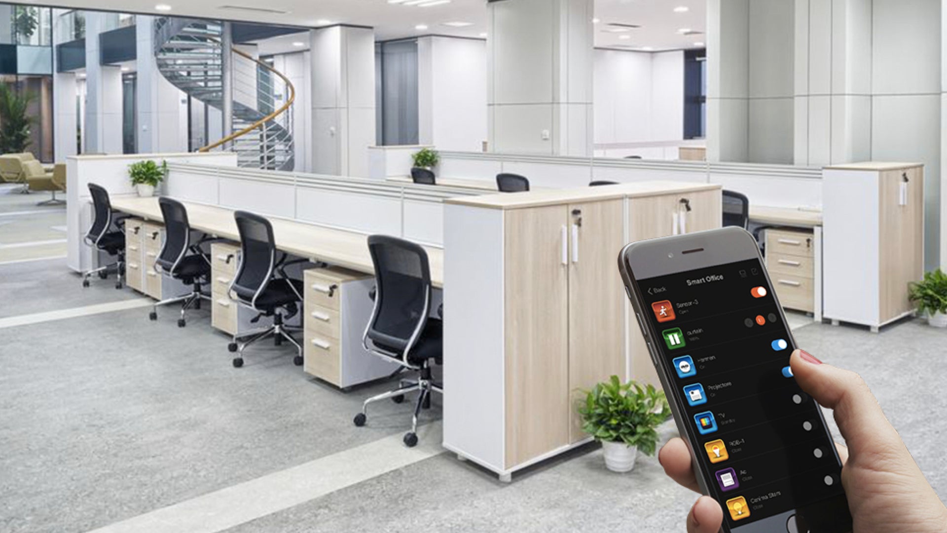 Office Transformation with Wireless Switches and Intelligent Control System