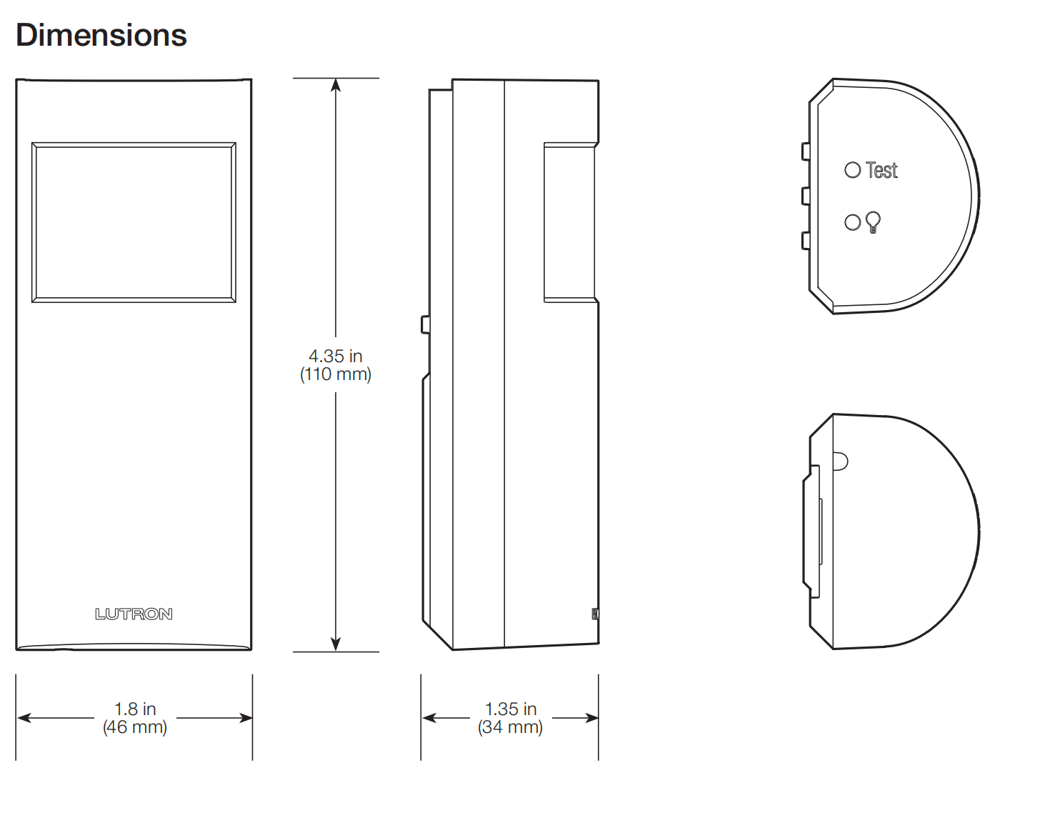 Lutron RA2 Select Radio Powr Savr Wireless Wall Mount Occupancy and ...