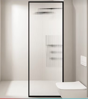 Single Solid Glass Shower screen Elegant Black (S-96Y10) | Meerkat Home
