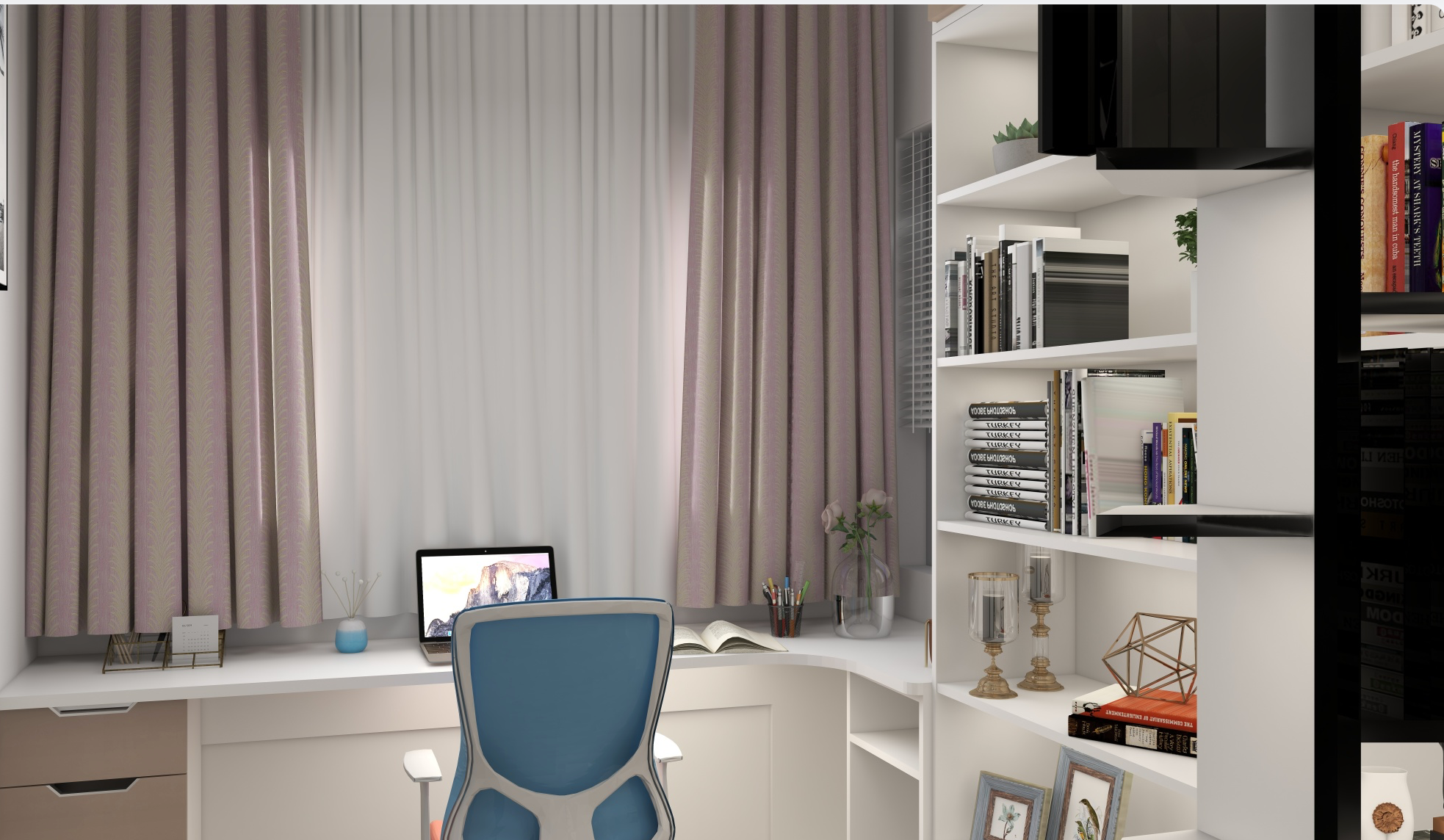 Coast Beauty Custom-made Study Room Cabinet Design in Contemporary ...